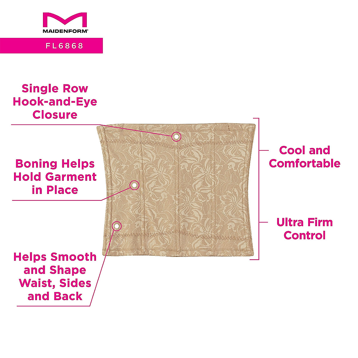 Maidenform womens Nipper Ultra Firm Control Trainer waist shapewear, White, X-Large US