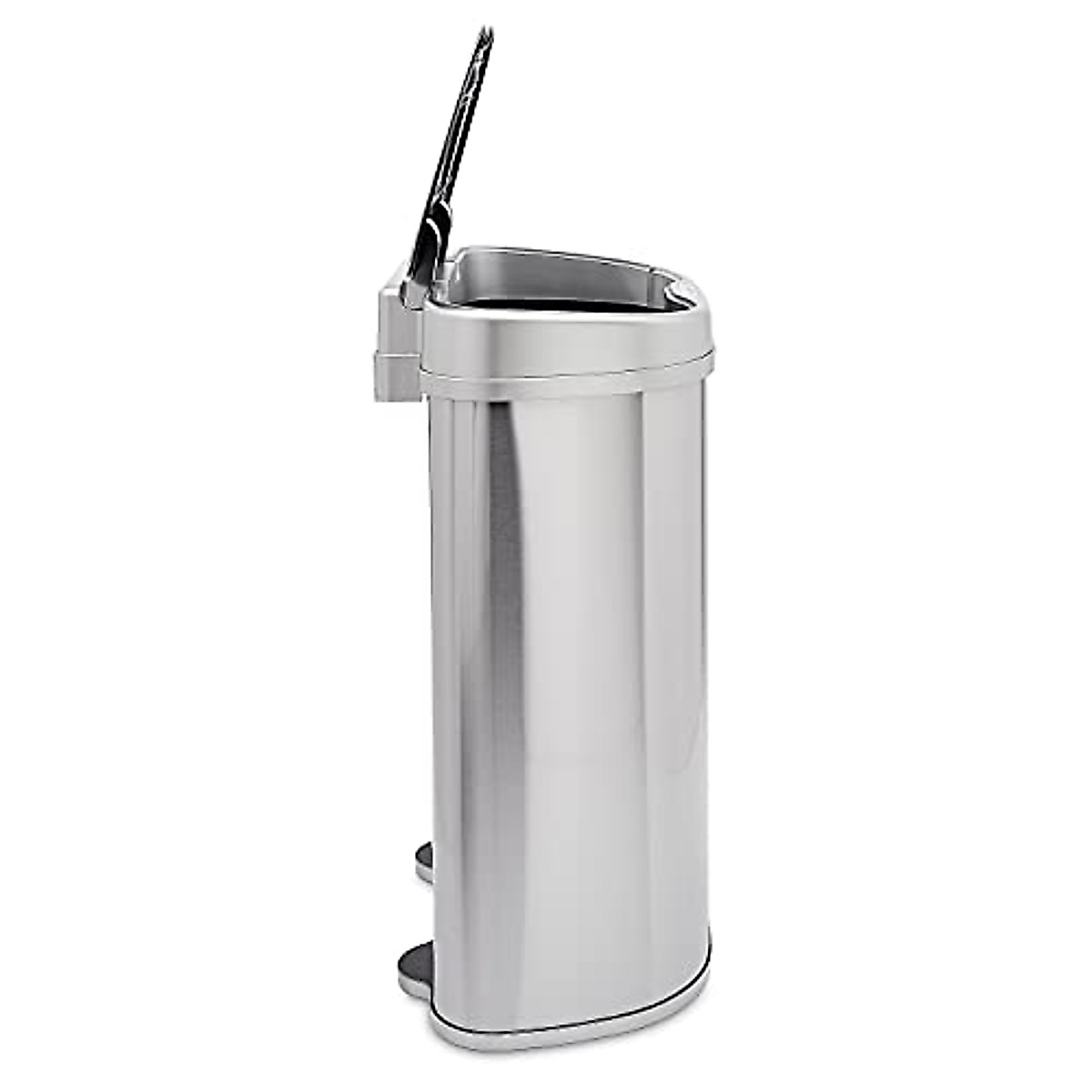 Amazon Basics Automatic Hands-Free Stainless Steel D-Shaped Trash Can, 70 Liter, 3 Bins