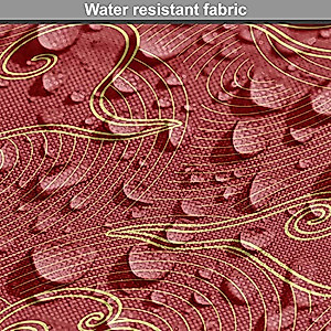 Ambesonne East Fabric by The Yard, Traditional Japanese Style Sky Scrolling Clouds Far Eastern Folk Motif Pattern, Decorative Fabric for Upholstery and Home Accents, 1 Yard, Vermilion Cream