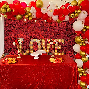 Mother's Day Red Rose Backdrop Rustic Love Rose Flowers Retro Wooden Romantic Photography Background Girls Women Wedding Bridal Shower Party Decoration 7x5FT