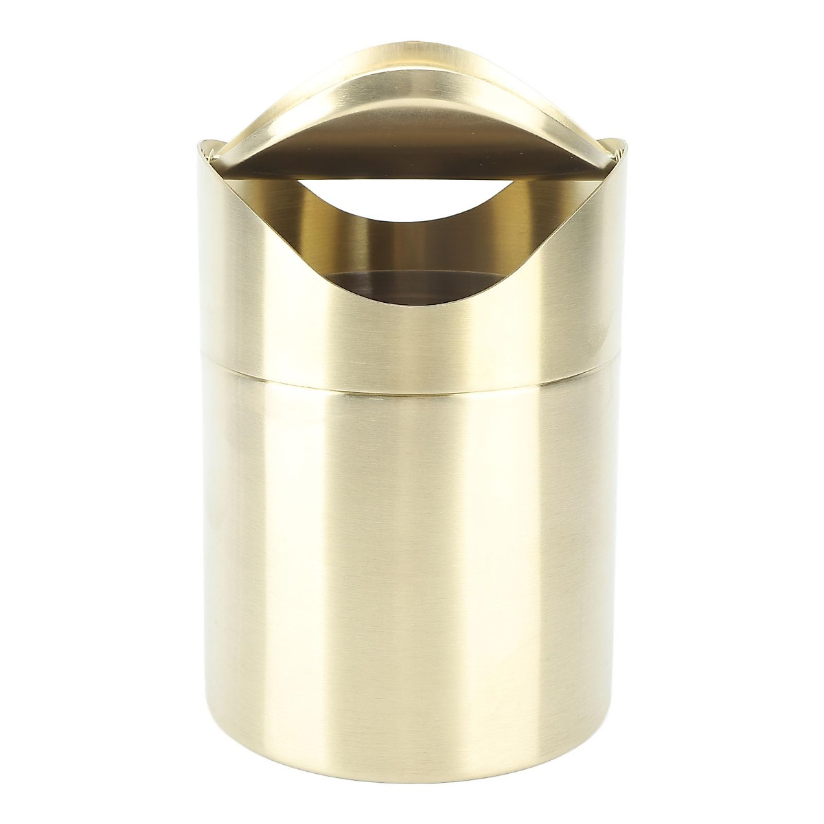 Topyond Mini Trash Can, Small Metal Garbage Bin,Gold Desktop Trash Can for Office Countertop, Stylish Design, Boat Trash Can