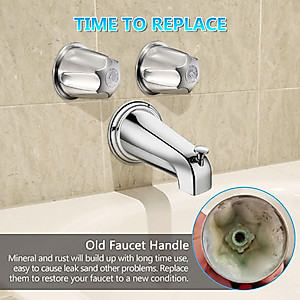 Enhon Faucet Handles, 2 Piece Hot and Cold Faucet Knobs Compatible with Price Pfister Verve Tub Shower, Include 2 Faucet Handles and 2 Screws for Remodeling Trim (Brushed Nickel)