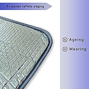 RV Door Window Cover, RV Window Shade for Heat Insulation and UV Protection, Camper Accessories for Travel Trailers with Two Large Diameter Suction Cup, Hook and Loop Fastener, 16 x 25, Silver