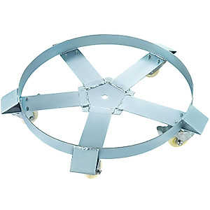 BestEquip Heavy Duty Drum Dolly 5 Swivel Caster Wheel 55 Gallon Steel Frame Non Tipping with Brake