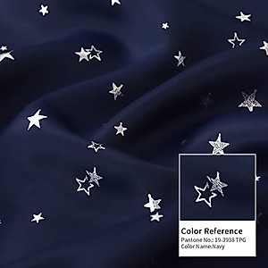 BGment Kids Blackout Curtains for Bedroom, Rod Pocket Room Darkening Curtains Decoration Thermal Insulation Window Drapes for Nursery, Children Room, 2 Panels, Each 42 x 63 Inch, Navy Blue