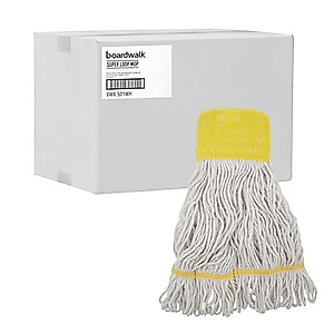 Boardwalk BWK501WH 5 in. Headband Cotton/Synthetic Super Loop Wet Mop Head - Small, White (12/Carton)