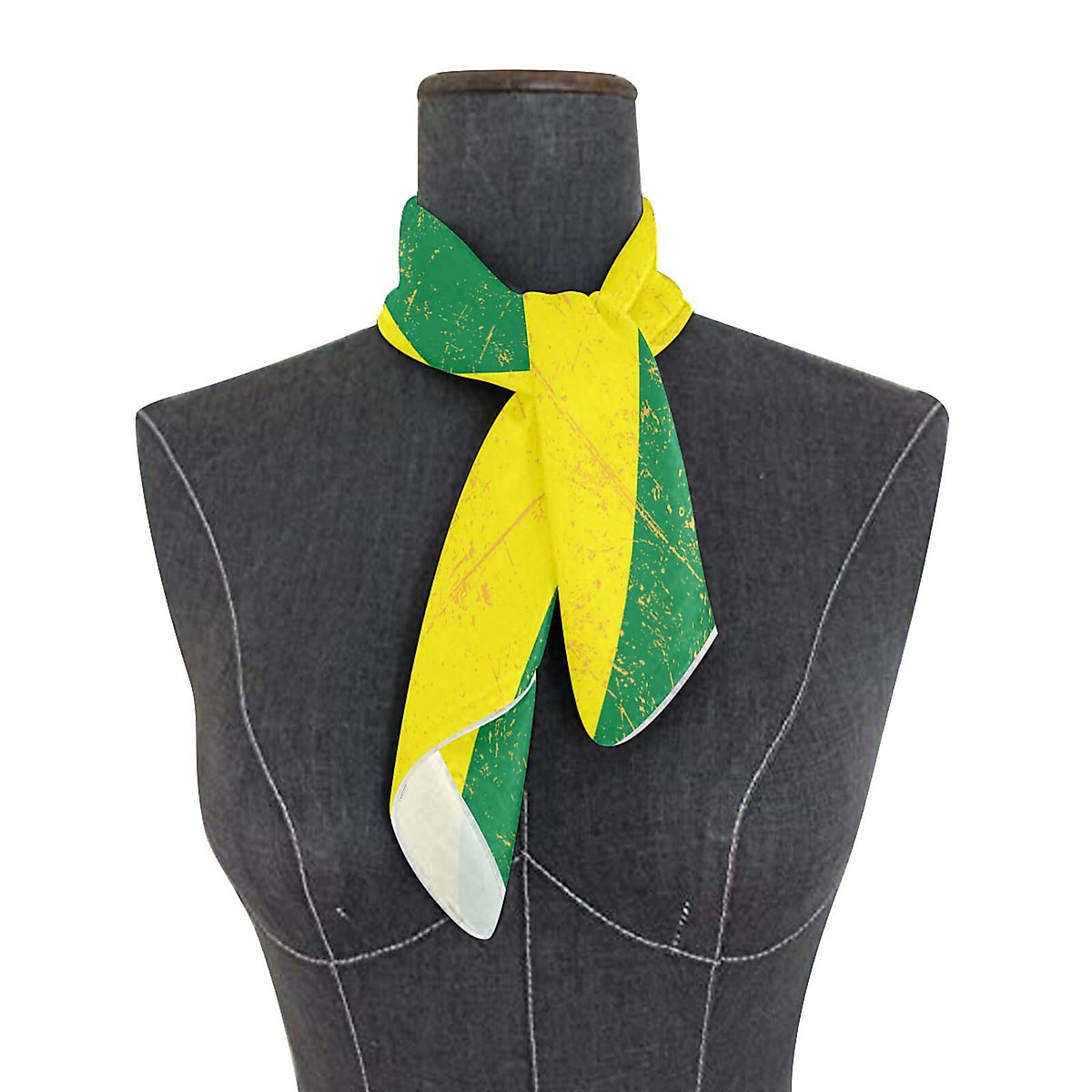 XUWU Women's Fashion Silk Scarf Jamaica Flag Jamaican Tropical Square Satin Headscarf Neck Scarf Head Hair Wraps