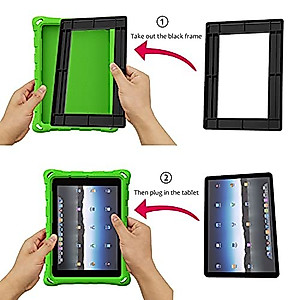 DJ&RPPQ New Tablet Kids Case for 1 0in Tablet Light Weight Shock Proof Kids Friendly Case Incompatible with Samsung iPad - Green