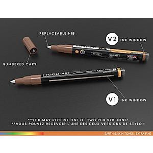 36 Acrylic Paint Pens Skin and Natural Earth Tone Marker Set For Rock Painting, Canvas, Mugs, Glass, Plastic, Wood, Metal, Fabric, Scrapbooking, Most Surfaces. Quick Drying Waterbased (EXTRA FINE)