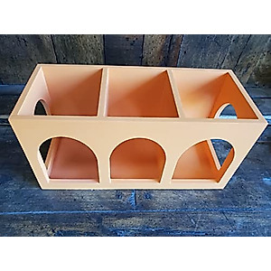 Piggies Choice Hay Feeder Natural Pine Wood Arch Guinea Pig Hay Rack with Option to Attach to Cage (Mango with Bottom)