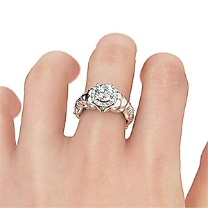 Jeulia 2.5 Carat Elephant Ring 3PC Wedding Ring Set for Women 925 Sterling Silver Round Cut Engagement Rings Cubic Zirconia Bridal Band Rings CZ Solitaire Promise Anniversary Rings Romantic Je (8.5)