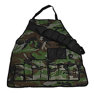 RvSky Garden supplies BBQ Apron Oxford Cloth Lightweight Kitchen Chef Grilling Apron for BBQ Grilling Cooking(军绿色)