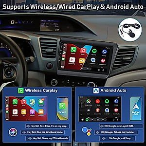 Android 2G+32G Car Stereo for Honda Civic 2012 2013 2014 2015 with GPS Navigation 9 inch HD Touchscreen Car Radio with Bluetooth FM in Dadh Head Unit with WiFi Mirror Link EQ Subwoofer Backup Camera …