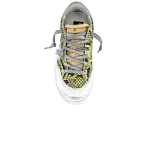 Golden Goose Women's Superstar Penstar Sneaker (Lime Black/White/Silver, numeric_6)