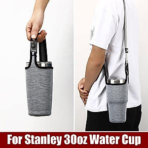 Tumbler Carrier for Stanley 30oz, Carrier Holder Pouch for 30 oz Insulated Tumbler Coffee Cup, Tumbler Carrier with Strap