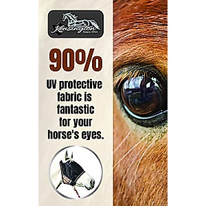 Kensington UViator CatchMask Horse Fly Mask with Web Trim UV Eye Protection Mask for Horse - Large, Deluxe Black