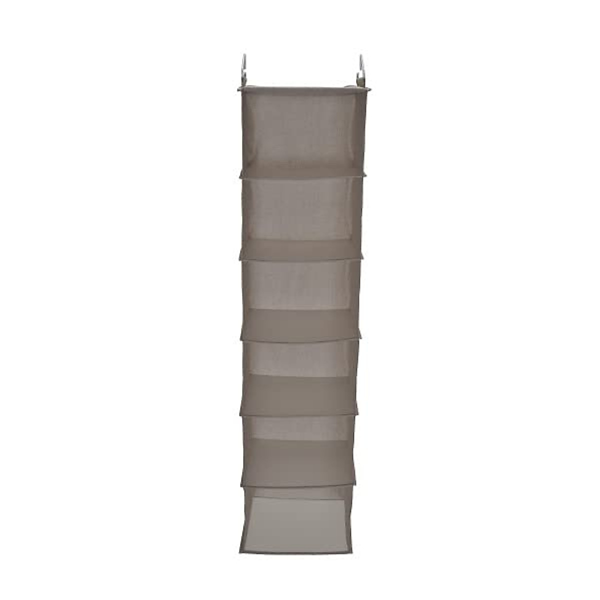Household Essentials 6 Shelf Hanging Closet Organizer, Light Grey