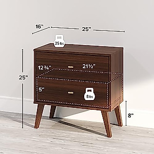 Prepac Milo 2-drawer Nightstand, Cherry