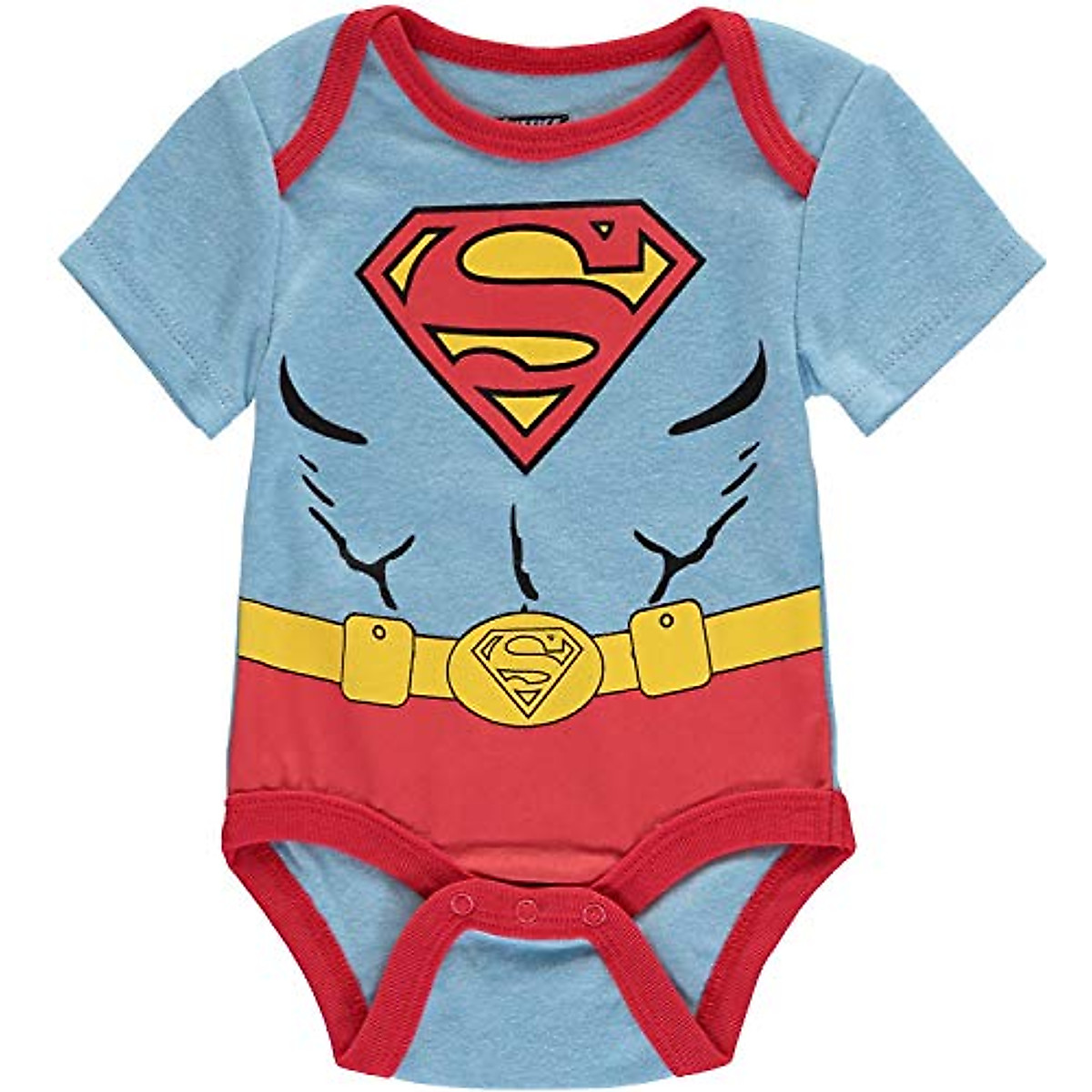DC Comics Baby Boys Newborn 5 Infant Pack Short Sleeve Bodysuit Flash Superman Batman Aquaman Green Lantern Baby 0-3 months