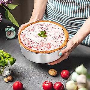 TeamFar Cake Pans, 2 PCS Stainless Steel Round 3 Inch Deep Baking Cake Pans for Wedding Birthday Party, Non-Toxic & Heavy Duty, Deep Wall & Straight Side, Dishwasher Safe