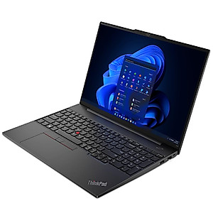 Lenovo ThinkPad E16 Gen 1 Business Laptop, 16 WUXGA (1920 x 1200) Non-Touch, AMD Ryzen 5 7530U, 24GB RAM, 512GB SSD, Fingerprint Reader, Webcam, Windows 11 Pro, XPI Bundle