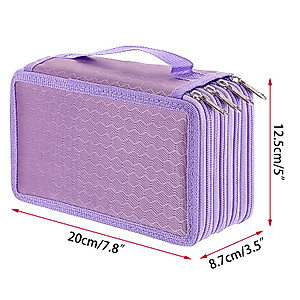 BTSKY® Handy Wearable Oxford Colored Pencil Case 72 Slots Pencil Organizer (Purple)