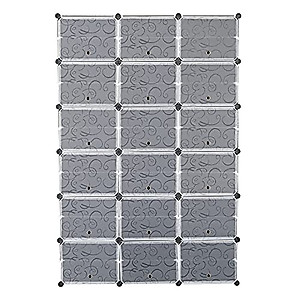 Tesmula 12-Tier Portable 72 Pair Shoe Rack Organizer 36 Grids Tower Shelf Storage Cabinet , Black