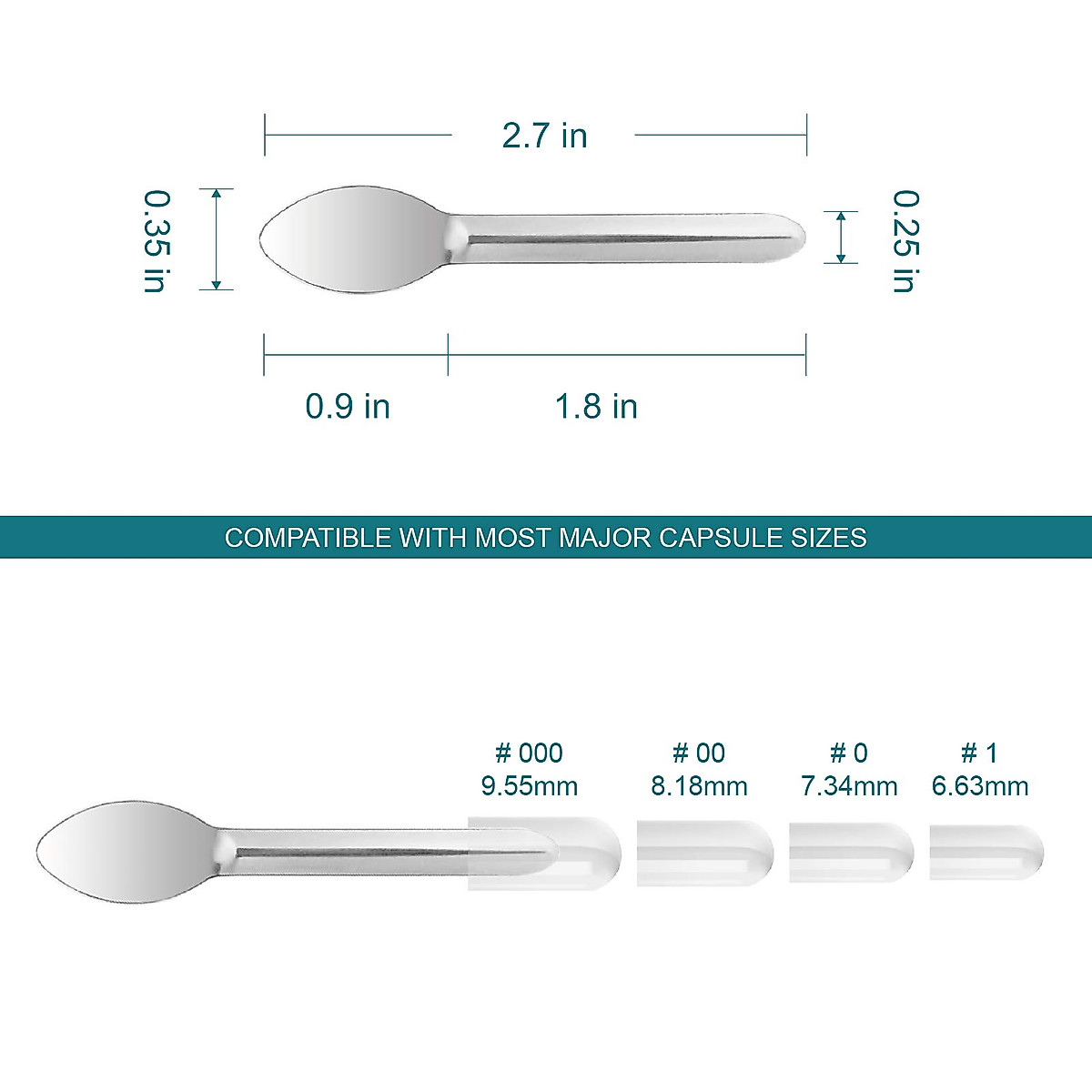 Capsule Filling Machine Kits for Empty Pill Capsules Filler, Lab Supplies - Micro Tiny Spoon Spatula, Lab Scoop Filling Tray Powder Tool, Gel Capsules Size # 000 00 0 1 2 3 4 5 (#000 00 0 1)