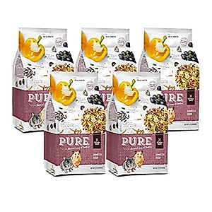 Witte Molen Pure Hamster Food Seed Mixture Mealworms, Sunflower Seeds, Puffed Rice, Grape Nuts, No Artificial Preservatives Dry Food, 1.7 lbs - 5 Pack