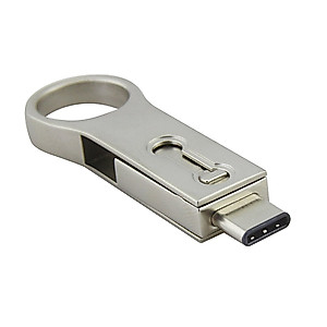 Usbkingdom 32GB USB 3.0 Type C Dual OTG Flash Drive,Waterproof Metal Key Ring USB-C USBC Thumb Drive Memory Stick for New Macbook Pro, Samsung Galaxy S8,S8 Plus,Note 8, LG G6,V30, Google Pixel XL