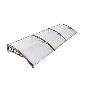 Patio Door Window Awning Canopy, Polycarbonate Cover Front Door Outdoor Patio Awning Canopy UV Rain Snow Protection Hollow Sheet