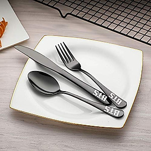 Kpop BTS Bangtan Boys Travel Camping Cutlery Set - Portable Lunch Utensils Set with Case and Straw, Straight Straw, Knife, Fork, Spoon, Chopsticks, Cleaning Brush 8 Piece (Black)