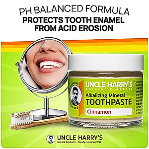 Uncle Harry's Pack of 2 Cinnamon Remineralizing Toothpaste | Natural Whitening Toothpaste Freshens Breath & Promotes Enamel | Vegan Fluoride Free Toothpaste (2 Pack of 3oz Jars)