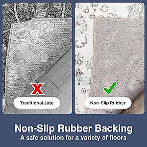 Well Woven Elle Basics Silk Ivory 2'x3' - Non-Slip Rubber Backed Washable Modern Vintage Area Rug for Bedrooms, Kitchens & Entryways - Easy to Clean & Durable