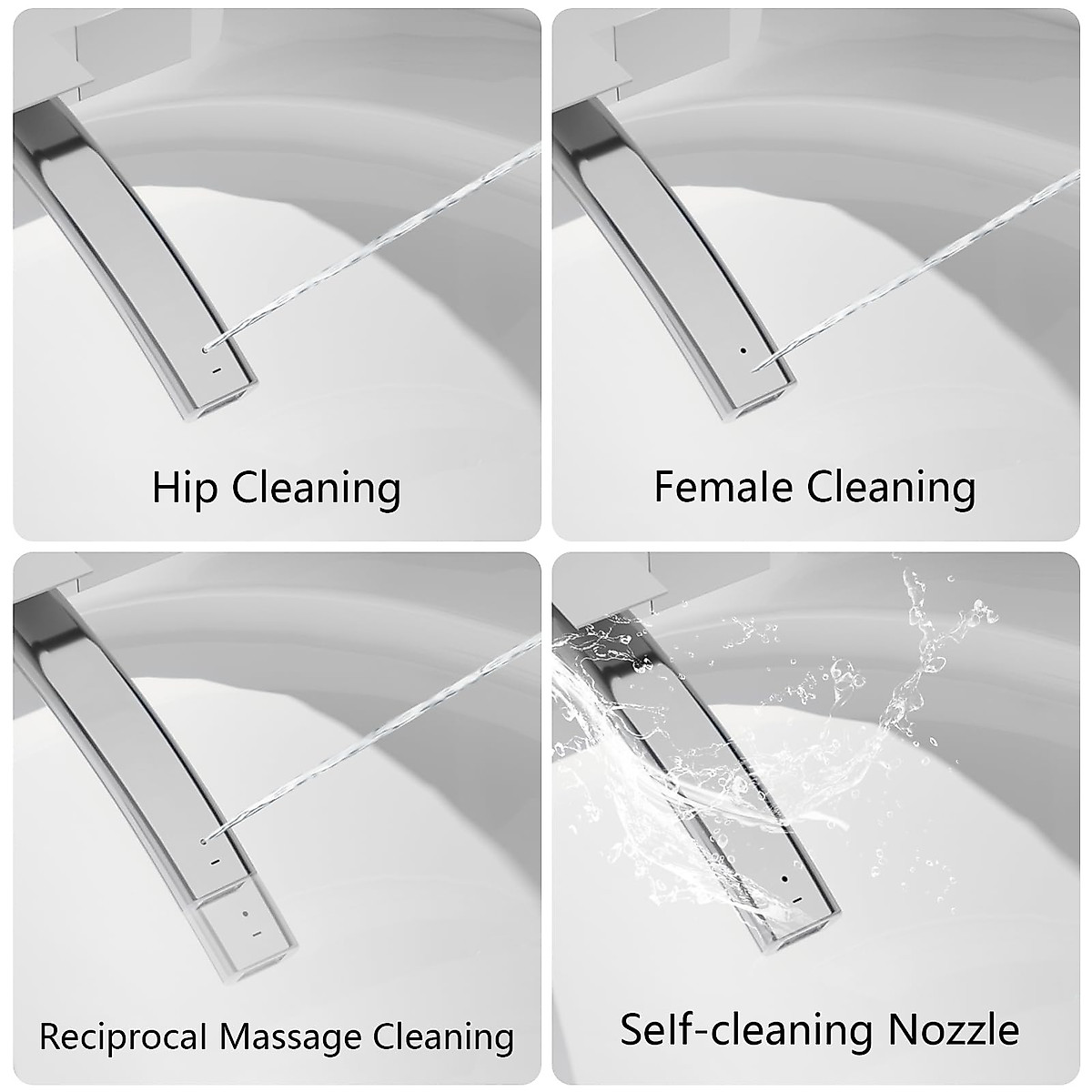 Juebueix Smart Bidet Toilet, Smart Toilet with Bidet Built in for Bathrooms, Foot Sensor Operation, Toilet with Warm Water Sprayer & Dryer,Heated Bidet Seat, Auto Smart Toilet Bidet with LCD Display