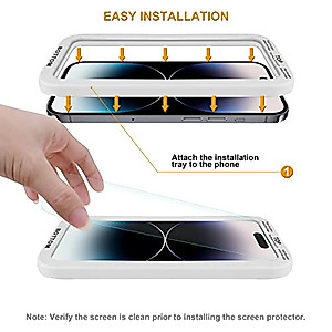 Supershieldz (2 Pack) Designed for iPhone 14 Pro (6.1 inch)+ Camera Lens Tempered Glass Screen Protector with (Easy Installation Tray), Anti Scratch, Bubble Free