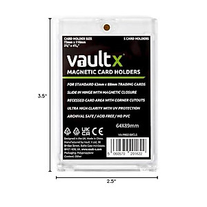 Vault X Magnetic Card Holders - 35pt for Trading Cards & Sports Cards (5 Pack)
