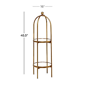 Deco 79 Metal Solid Shelving Unit, 16" x 18" x 46", Gold