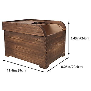 Kichvoe Wooden Rice Containers: 5KG Rice Storage Dispenser with Sliding Lid Reusable Food Bucket Cereal Container Flour Storage Bin Container for Rice, Cereal, Flour, Dry Food Coffee-11.40X9.43X8.06in
