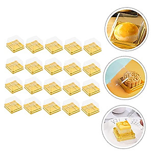 UPKOCH 150 Pcs Egg Yolk Crisp Packaging Box Dessert Containers Mini Cake Box Plastic Container with Lid Dome Cake Box Muffin Packaging Boxes Cake Boxes Dessert Plastic Trays Moon Cake Box