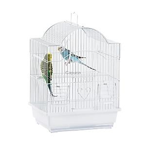 Capuca Small Bird Travel Cage-Lightweight Small Birds Starter Kit with Birdcages and Accessories Great for Parakeets Lovebirds Parrotlets Finches Canaries Removable Plastic Tray Include