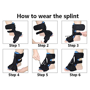 Ldouxx Upgrade Plantar Fasciitis Night Splint Relief Brace, 3 Adjustable Straps Plantar Fasciitis Night Splint Relief Plantar Fasciitis, Foot Drop, Achilles Tendonitis for Women & Men