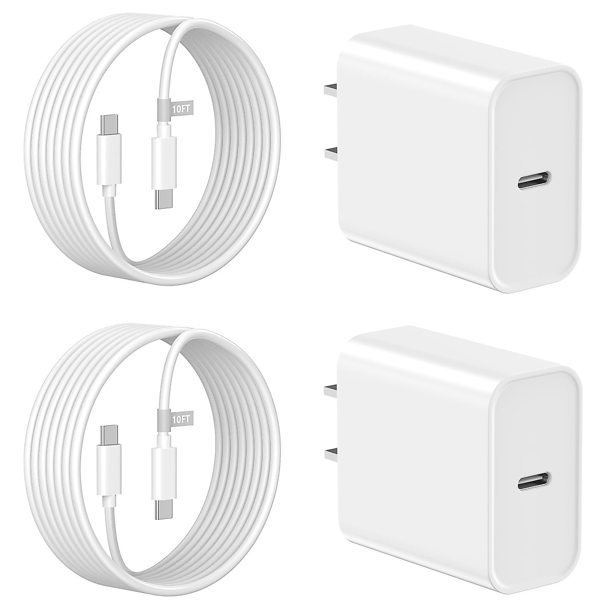 FUHAYA iPhone Charger 10 FT, [MFi Certified] 2 Pack 20W USB-C Charger Fast Charging Block with 10FT Long USB C to Lightning Cable Compatible for iPhone 14/14 Plus/14 Pro/14 Pro Max/13/12/11/XS/XR/X/8