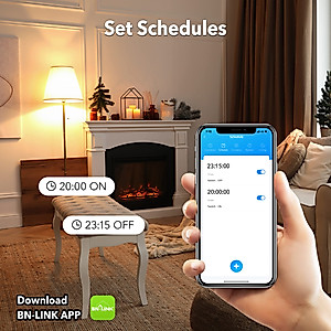 BN-LINK Smart Wi-Fi Plug Outlet Compatible with Alexa, Echo & Google Home, Remote Control, Timer Function, No Hub Required, 2.4G WiFi Only (4 Pack)