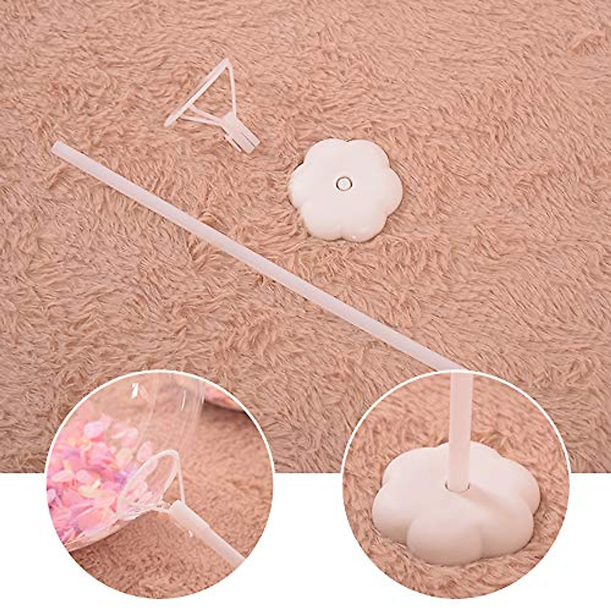 Set of 10 Balloon Stick Stand Table Balloon Stand Kit Reusable Balloon Column Holder with Balloon Pole Desktop Stand Base Support Holder for Wedding Birthday Party Supplies (White)