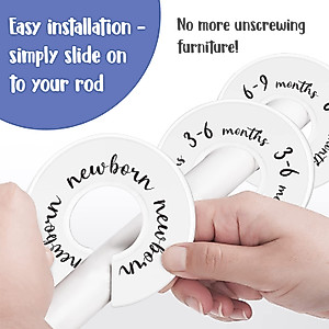 Eli with Love Baby Closet Dividers (Original) – Set of 8 Baby Closet Size Dividers – Ideal Baby Clothes Dividers for Closet – Helps Organize Nursery Closet Hangers by Size/Age