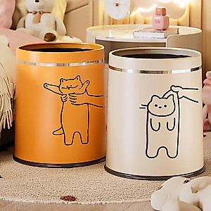 Juju Cat Cute Trash Can Bedroom - Trash Bin Bedroom Trash Can for Bedroom - Medium Trash Can for Dorm Trash Can - Room Trash Can Desk Trash Can - Office Trash Cans for Near Desk (C)