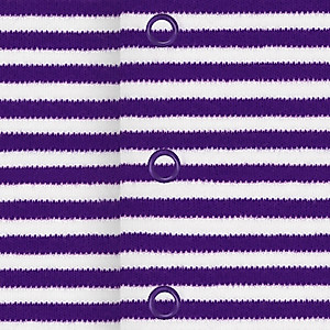 Creative Knitwear College Baby Striped Footed Romper - LSU Tigers Logo - Purple/White - 0-3 Months