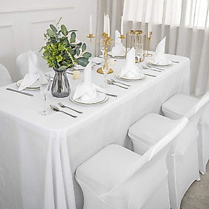 Ascoza 20 Pack White Spandex Folding Chair Covers in Stretch Washable Fabric for Wedding, Party,Holidays,Celebration and Other Special Events