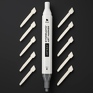 ARTEZA Marker Tip Pack, 10 Broad Chisel Nibs, Marker Nib Replacements for EverBlend Alcohol Markers, Art Supplies for Drawing, Sketching, and Lettering
